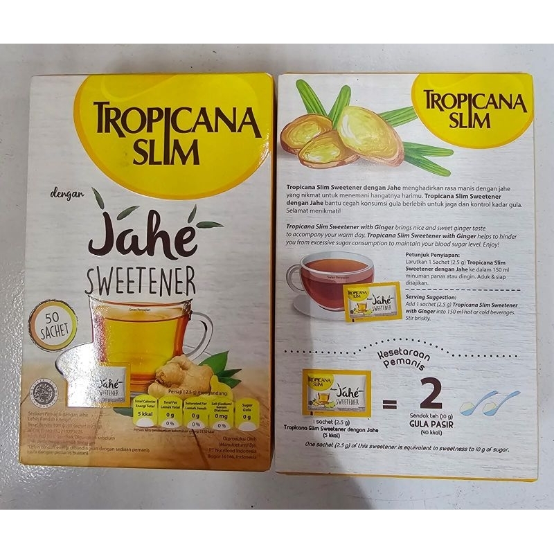 Jual Trop Slim Sweetener Jahe 125 gr (isi 50 sachet) | Shopee Indonesia