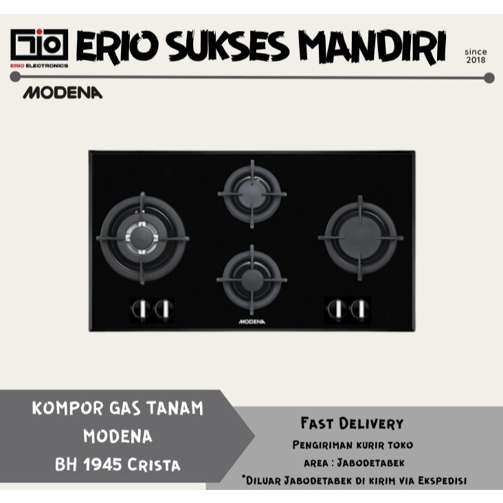 Jual MODENA BH 1945 Crista Kompor Gas Tanam 90cm 4 Tungku | Shopee ...