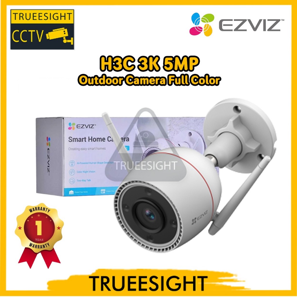 Jual EZVIZ H3C 5MP 3K Outdoor Full Color Smart Home CCTV WiFi - H3C 5MP ...