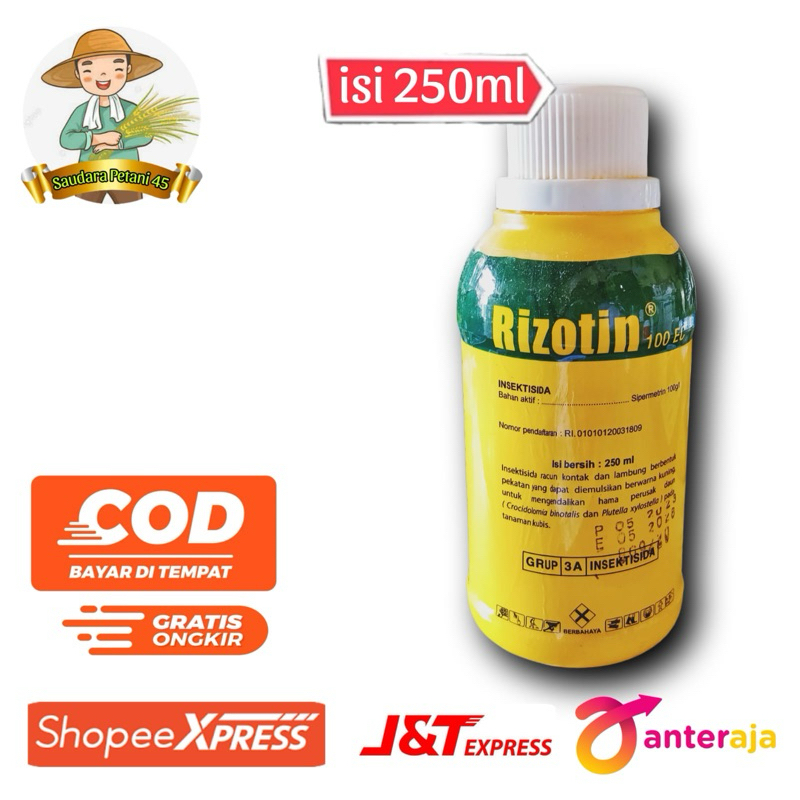 Jual Insektisida Rizotin 100EC 250ml Sipermetrin Obat Pembasmi Walang ...