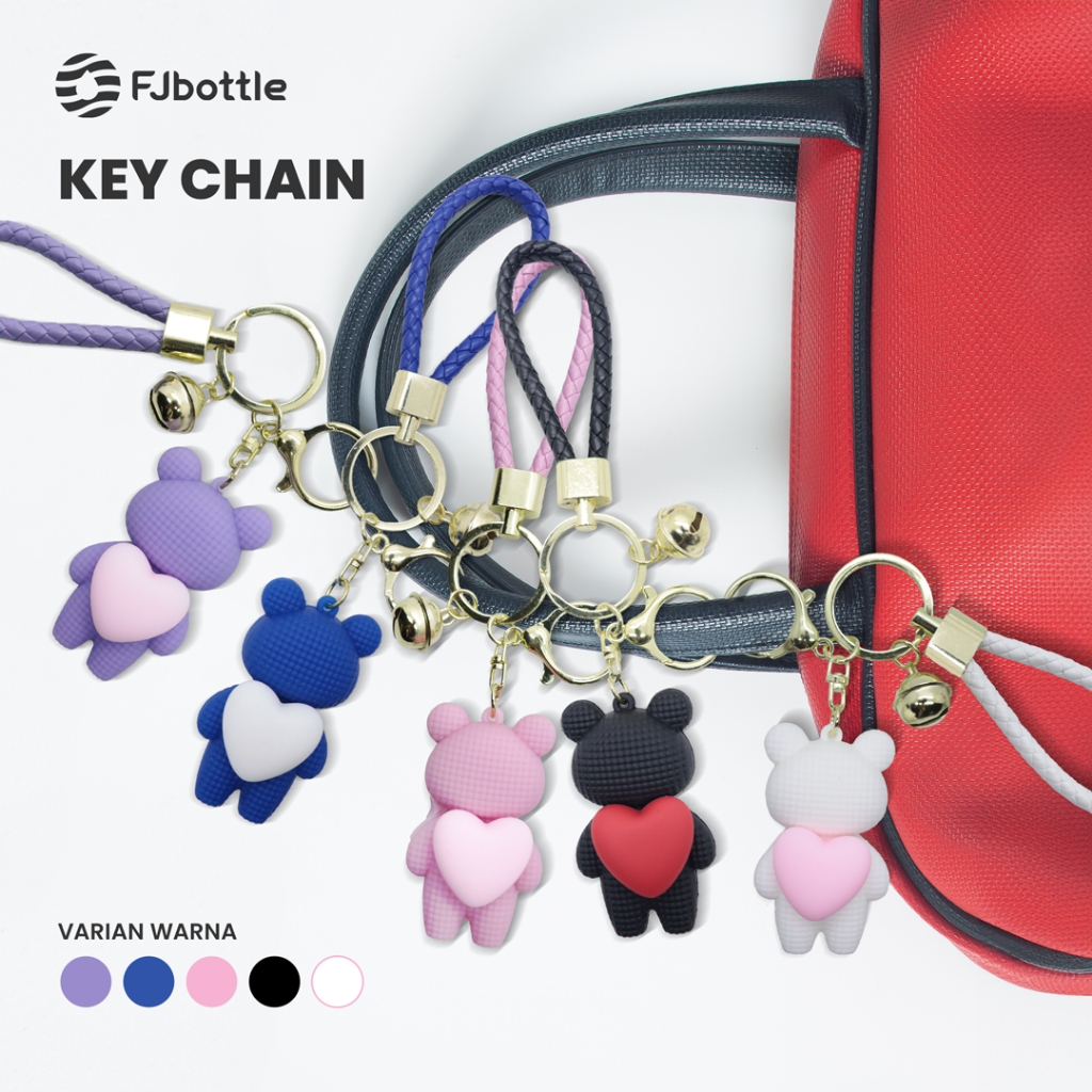 Jual FJBottle - Gantungan Kunci Love Bear Premium yang Lucu Keychain ...