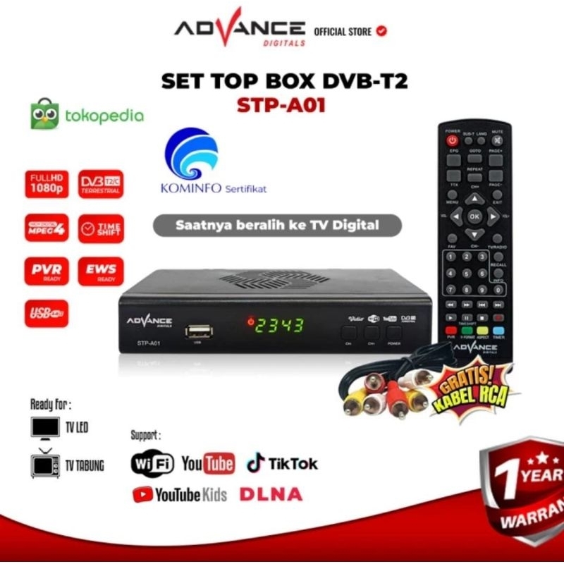 Jual Advance STB Set Top Box [ STP-A01] TV Digital Receiver Penerima ...