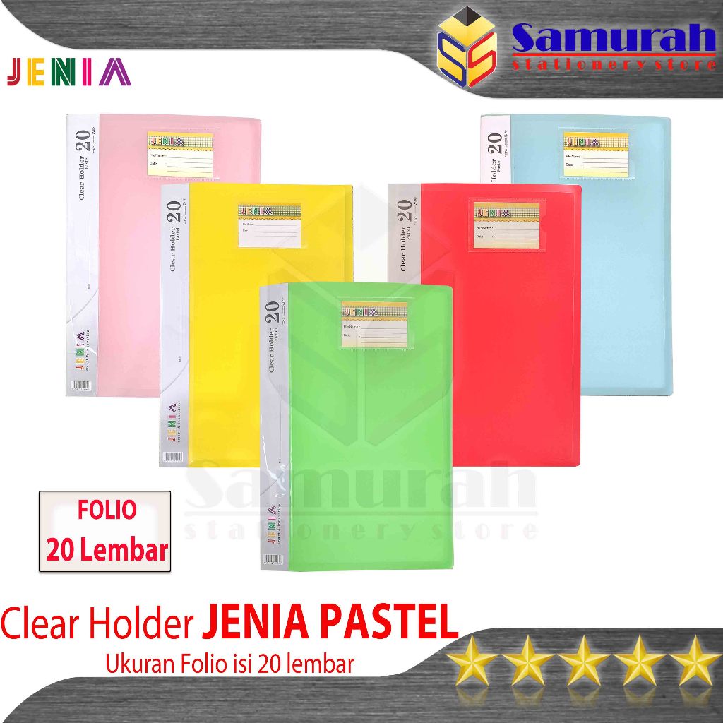 Jual Map Clear Holder Folio 20 Pocket Warna Pastel / Album Kertas isi ...