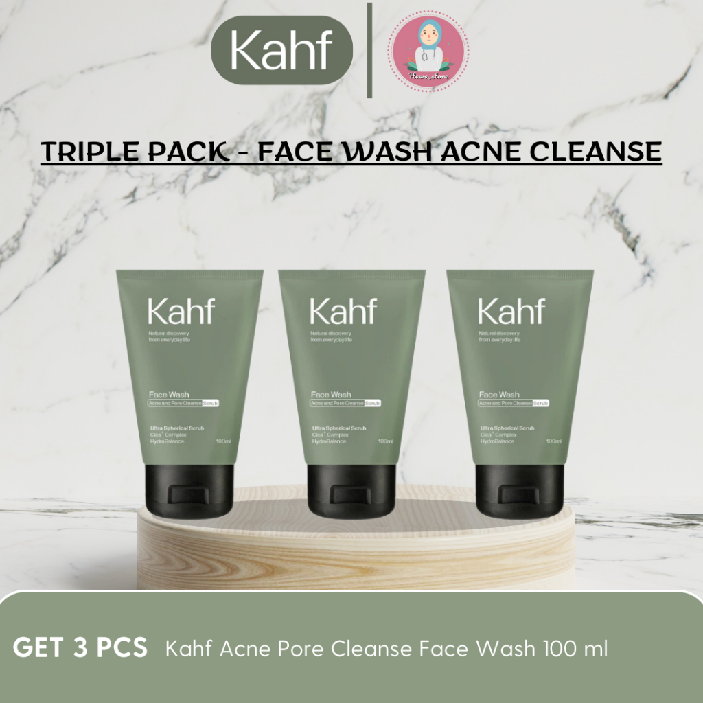 Jual Kahf Acne Pore Cleanse Face Wash 100 ml Triple Pack - Paket Sabun ...