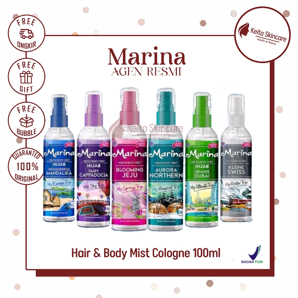 Jual MARINA Hair & Body Mist Cologne 100ml | Shopee Indonesia