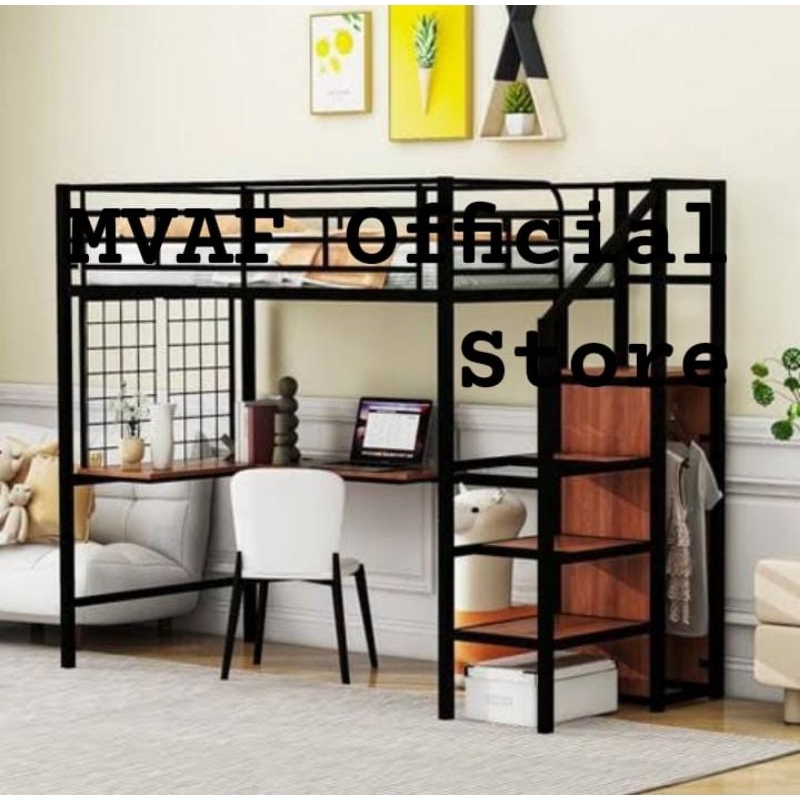 Jual Loft bed besi 120x200cm ranjang tingkat atas request mezzanine ...