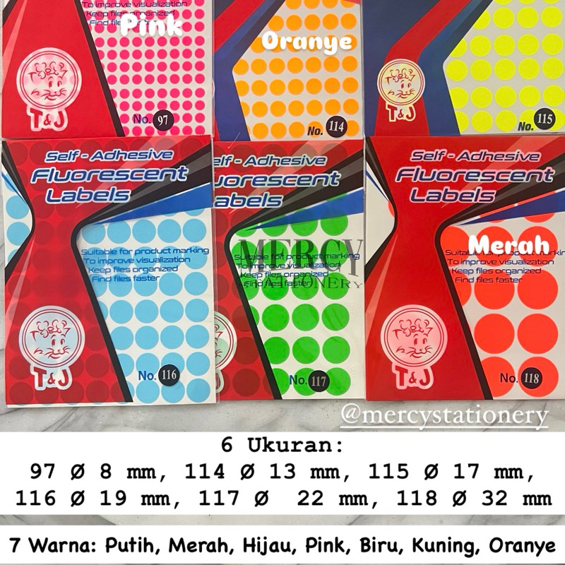Jual Label Stiker Bulat Warna 97 & 114 Reward Sticker Putih Tom Jerry ...