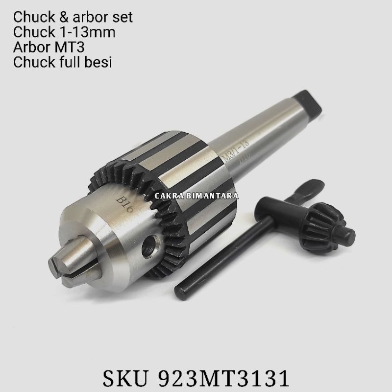 Jual Chuck drill 1-13mm Set Arbor MT3 Hower mesin bor bubut MT-3 full ...