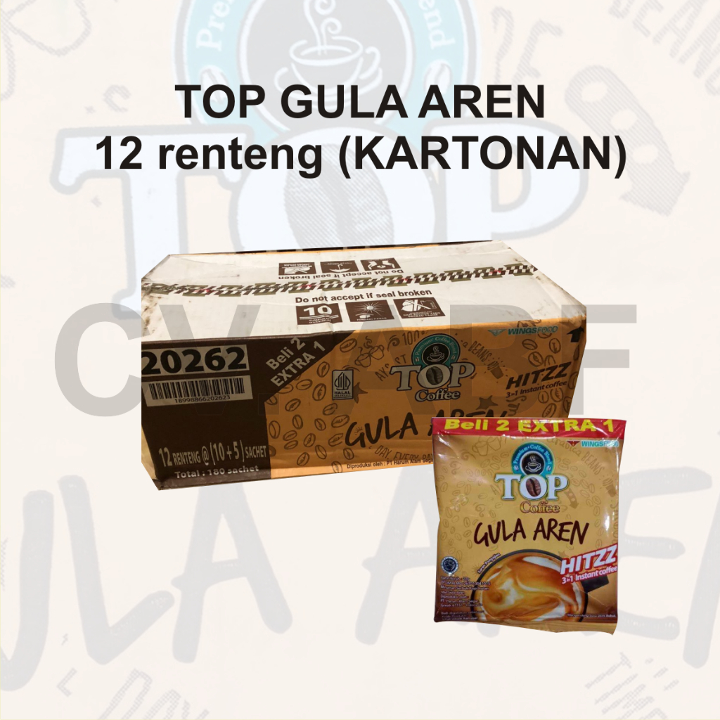 Jual Top Coffee Gula Aren Premium Blend Beans (KARTONAN) | Shopee Indonesia