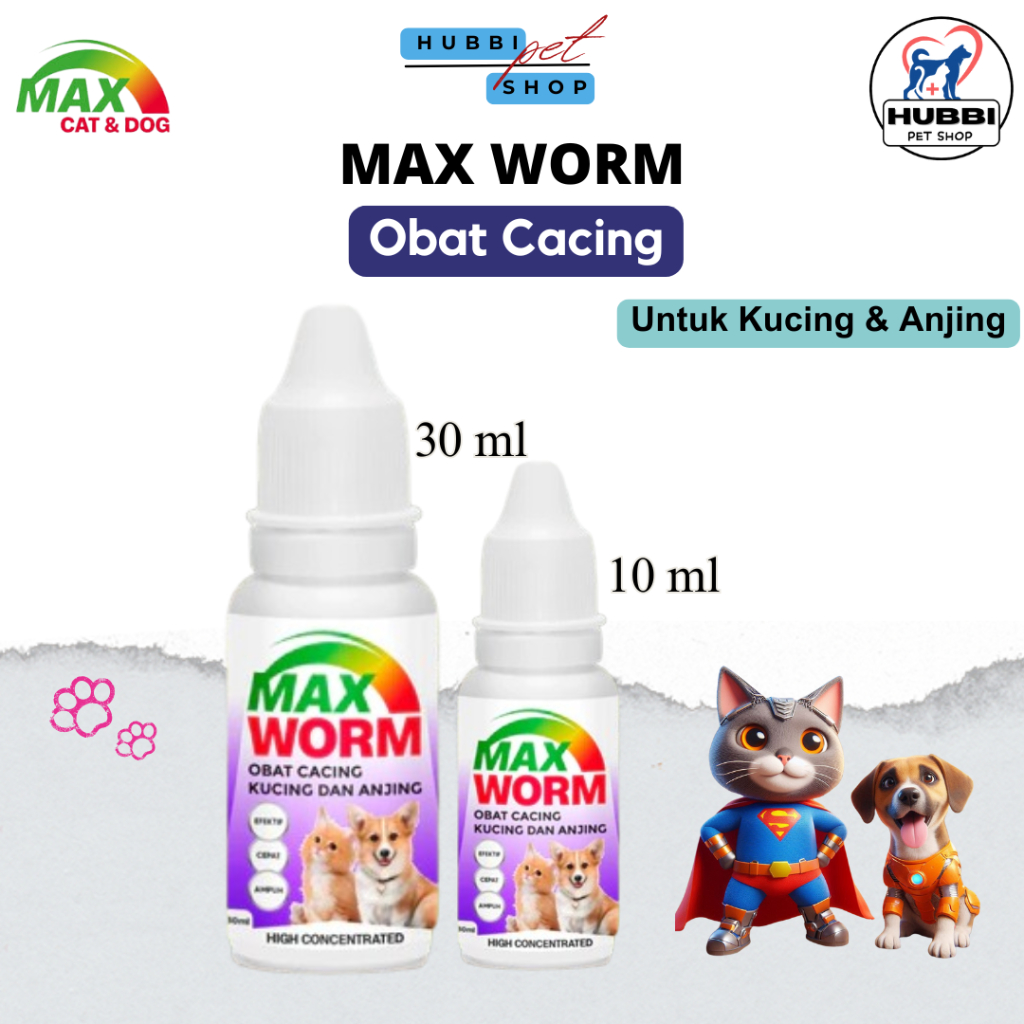 Jual Max Worm | Obat Cacing Kucing Anjing Spektrum Luas Efektif Cepat ...