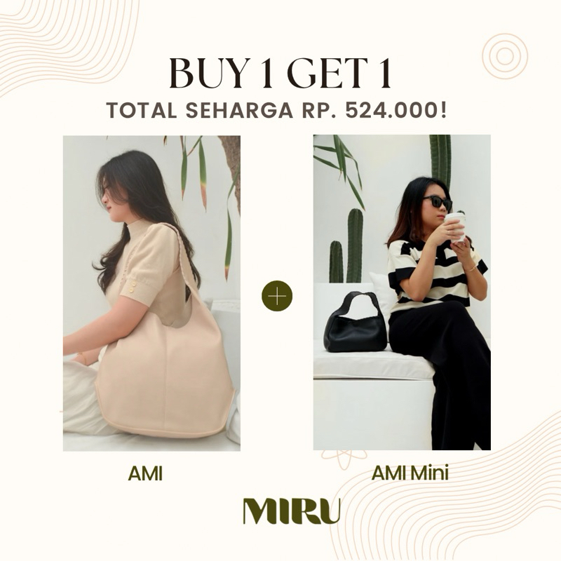 Jual AMI Bundle - AMI & AMI Mini - Totebag dan shoulderbag slingbag | hobo bag | Shopee Indonesia