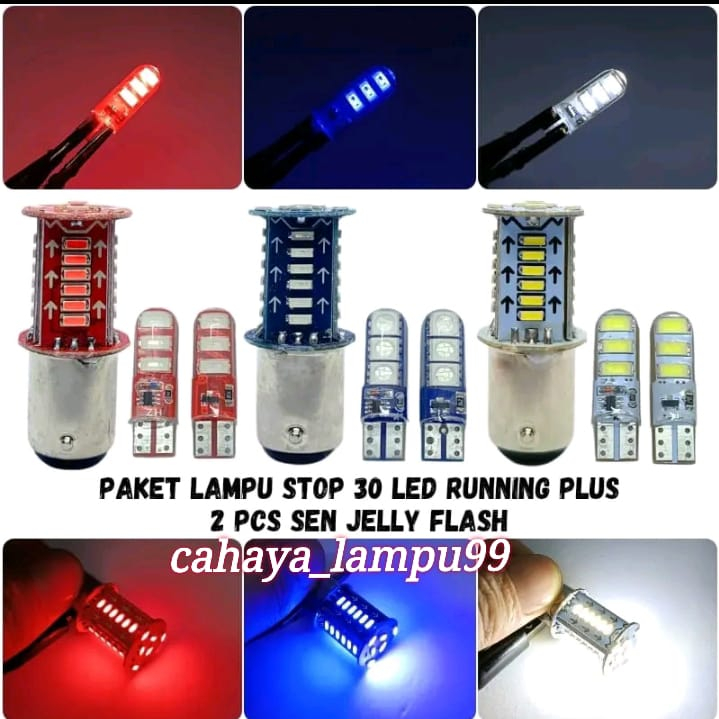 Jual Lampu LED Kedip Rem Stop Bayonet 30 LED Mata Mobil Motor kaki 2 ...