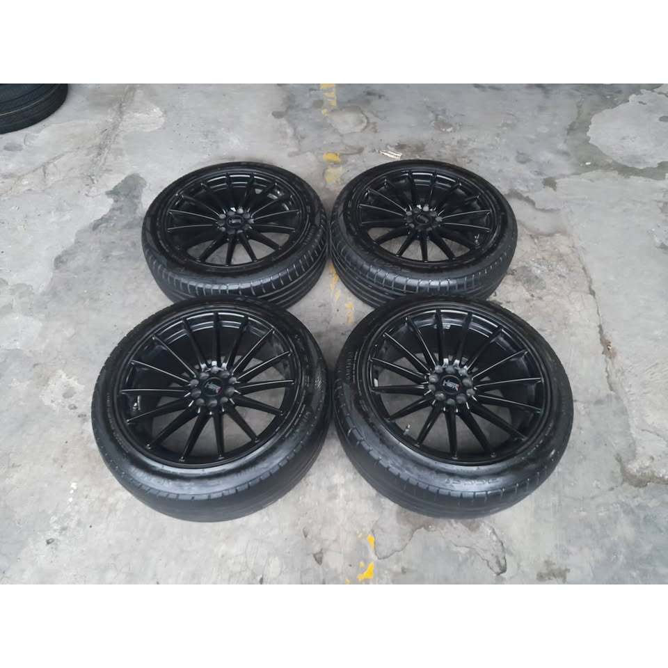 Jual VELG MOBIL BEKAS HSR TSUKUBA RING 18 LEBAR 8/9 PCD 10X100/114 ET40/35 BLK +BAN PHI-R 225 50 ...