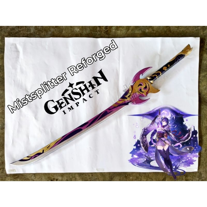 Jual Mistsplitter Reforged Raiden Shogun, Baal, Keqing Pedang Cosplay ...