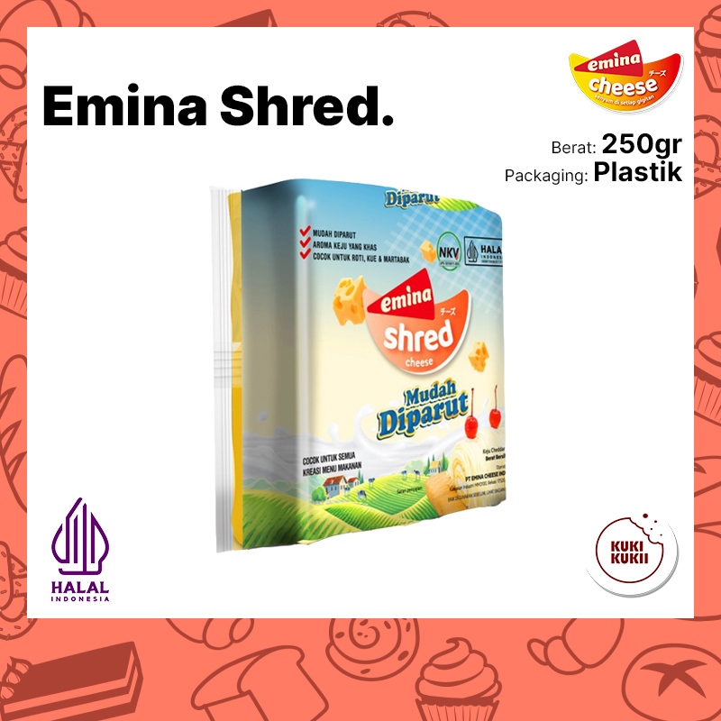 Jual Keju Emina Shred 250gr | Keju Cheddar Emina Shred 250 gram ...
