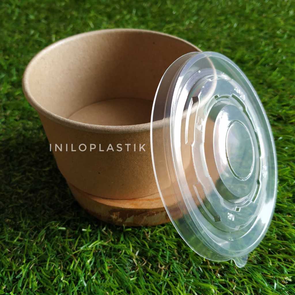 Jual Paper Bowl Brown Polos 360ml / Kraft Paper Bowl 360 ml Cokelat ...