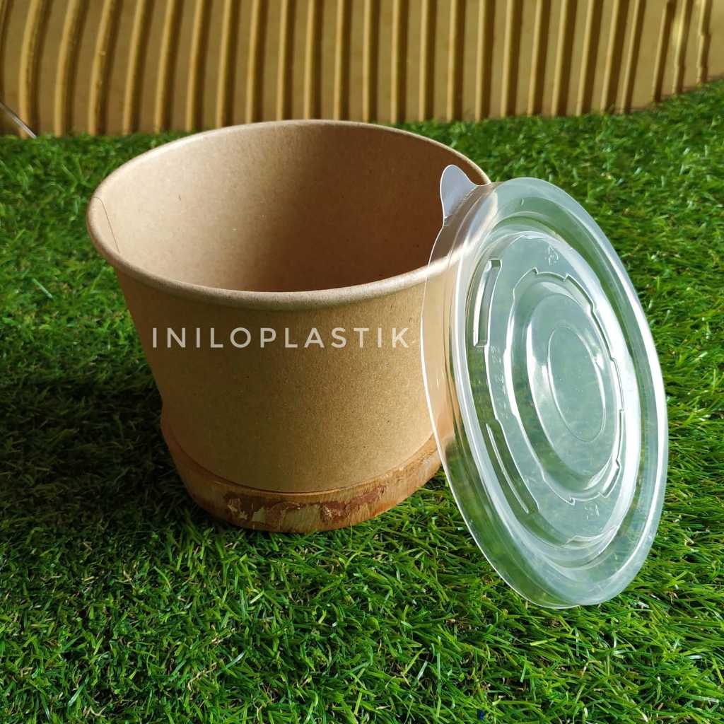 Jual Paper Bowl Brown Polos 800ml / Kraft Paper Bowl 800 ml Cokelat ...