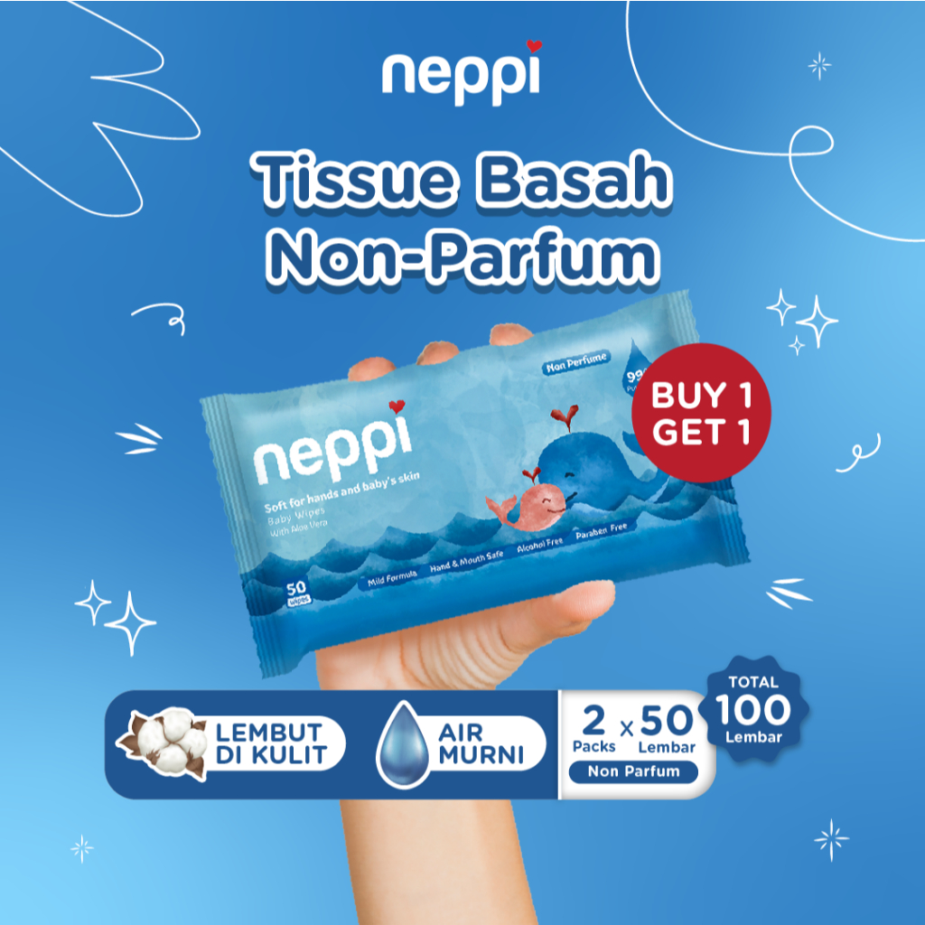 Jual Neppi Baby Tisu / Tissue Basah Wipes Non Parfum 50s - Buy 1 Get 1 ...