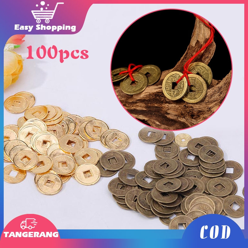 Jual 100pcs Koin Cina 2 Sisi Koin Feng Shui Ukuran 1cm Hiasan Koin Uang ...
