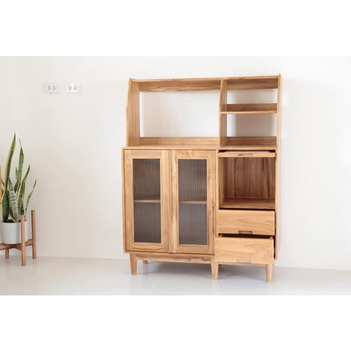 Jual Almari Dapur Kabinet Penyimpanan Buffet Kayu Jati Minimalis ...