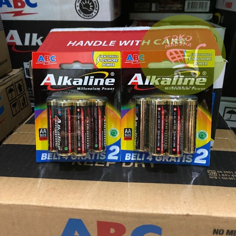 Jual Baterai ABC Alkaline LR6 4B+2 | ABC Alkaline A2 isi 6 | ABC AA Alkaline isi 6 | Shopee ...