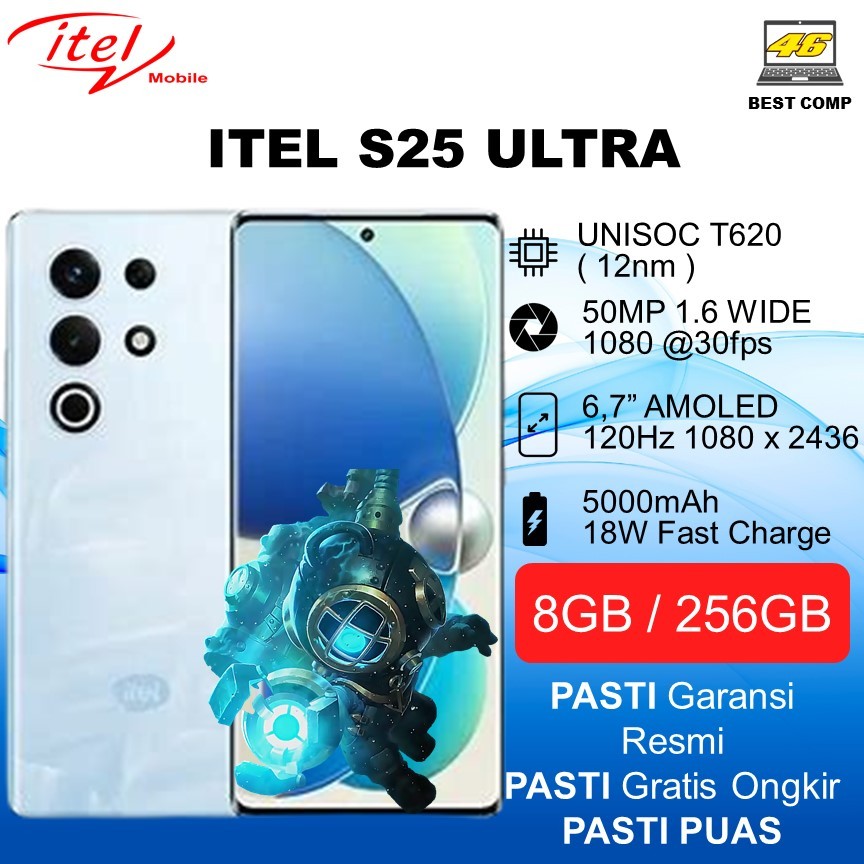 Jual HANDPHONE MURAH ITEL S25 ULTRA 8GB 128GB WATER RESISTANT GARANSI ...