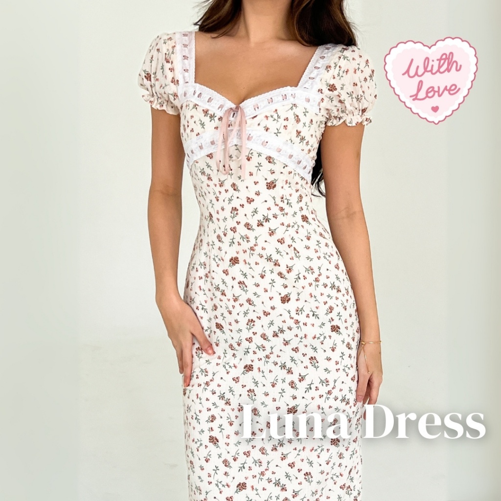 Jual With Love The Brand x Shannon | LUNA DRESS | Dress Wanita | Dress ...