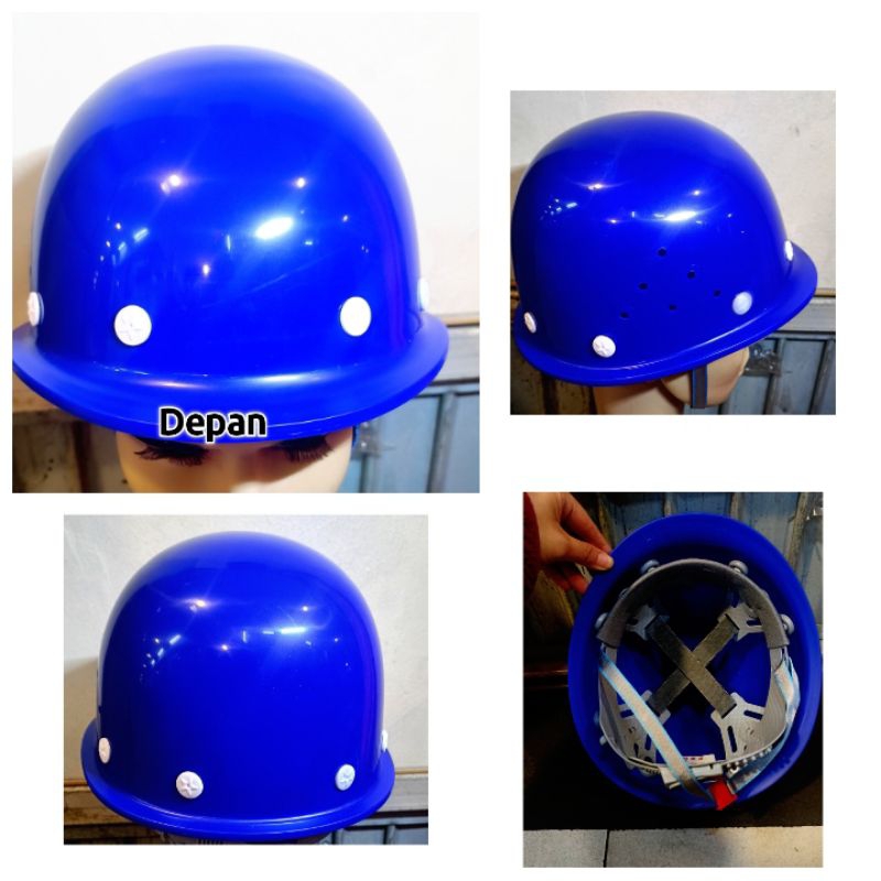 Jual helm hard hat breathable/ helm bump cap tebal biru | Shopee Indonesia
