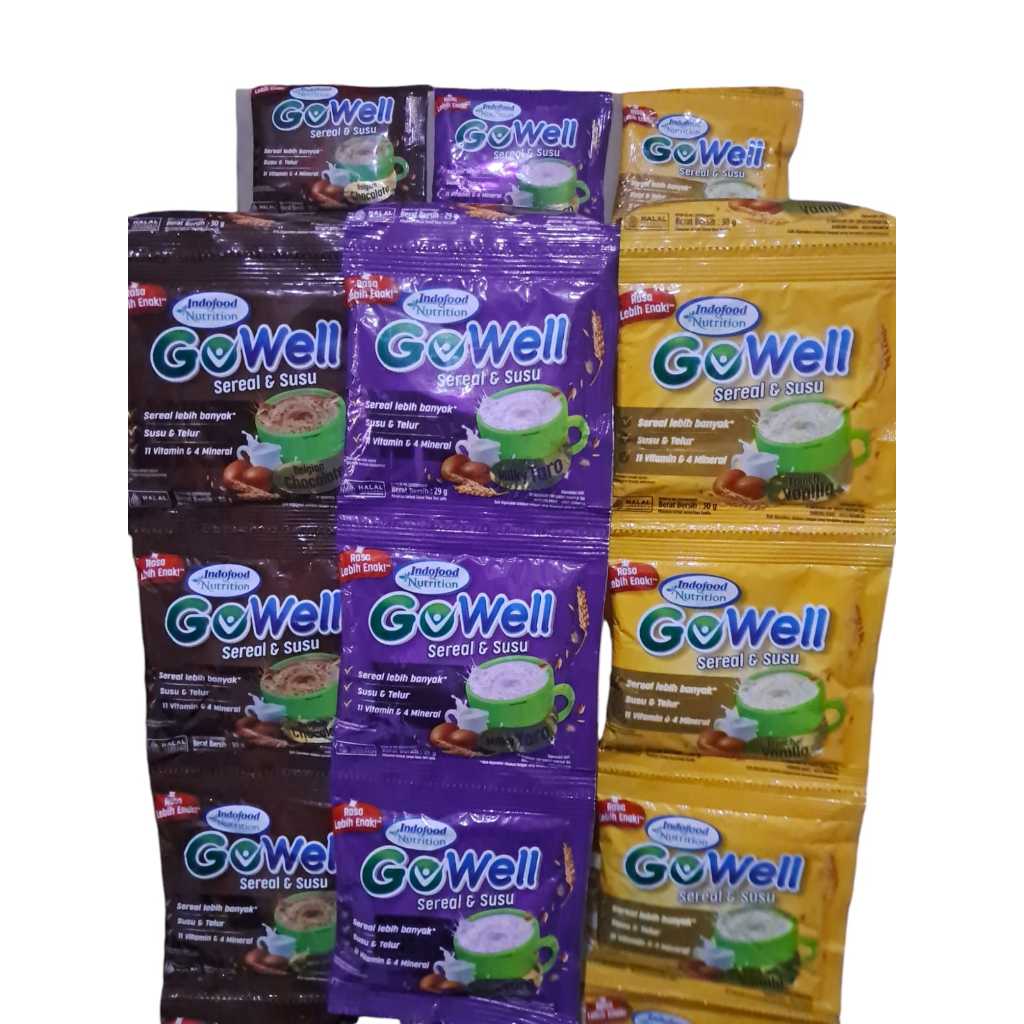 Jual Go Well Sereal Saset ( 10pc / 1 Renceng ) 3 varian coklat, vanila ...