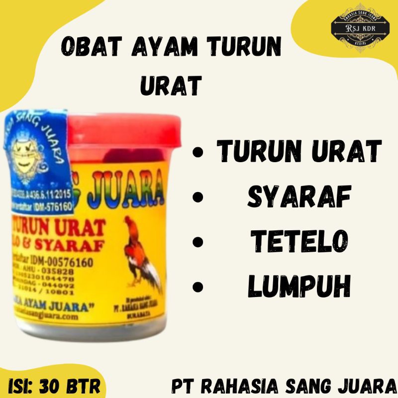 Jual OBAT AYAM TURUN URAT LUMPUH& TETELO isi 30 butir rahasia sang ...