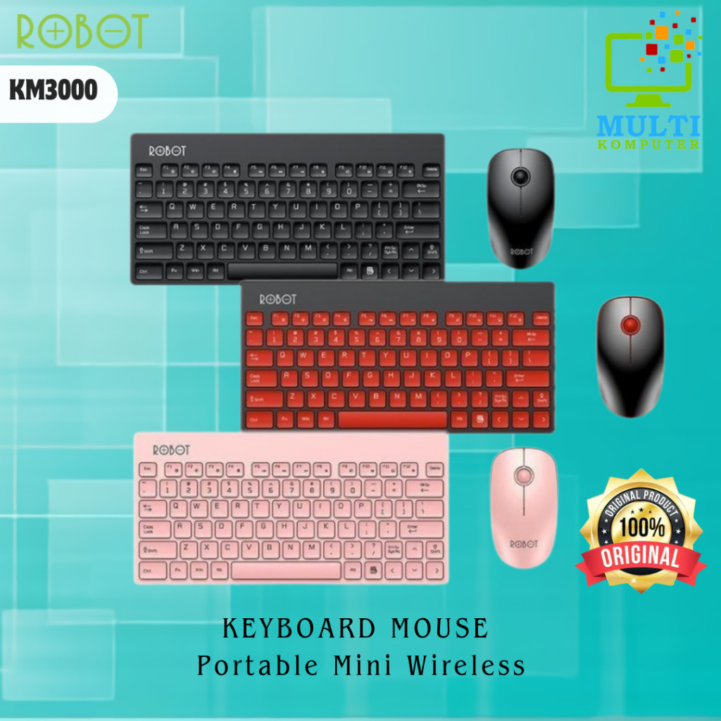 Jual KEYBOARD MOUSE ROBOT KM3000 Portable Mini Wireless | Shopee Indonesia