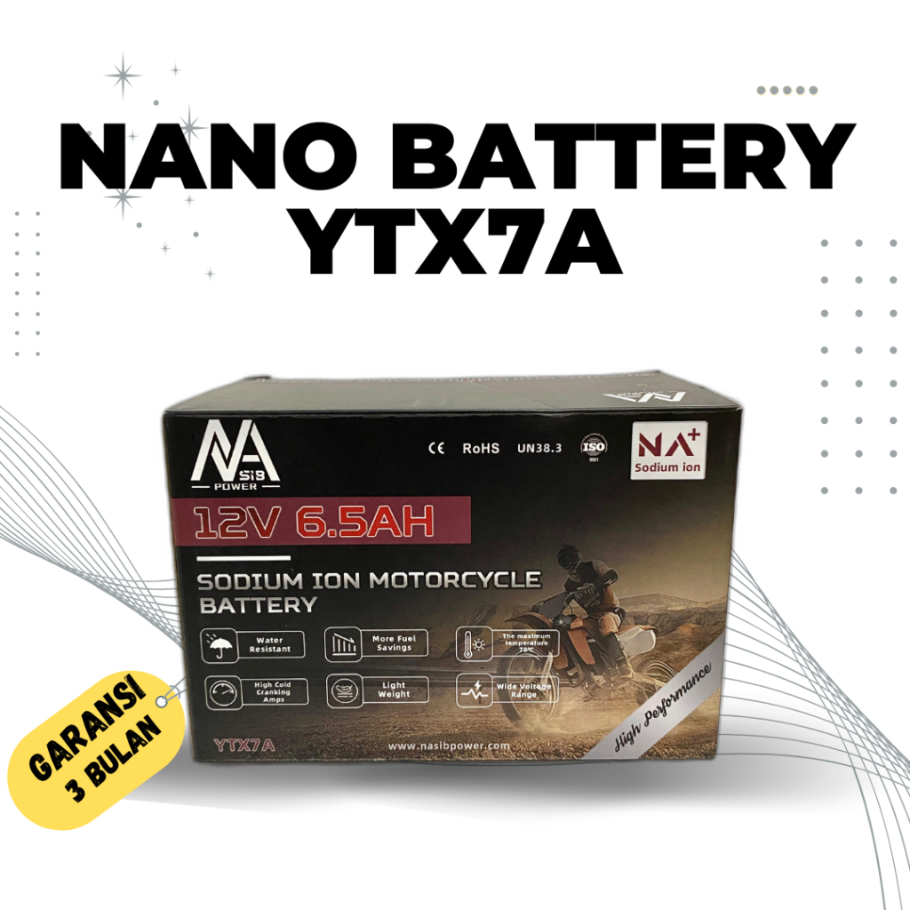 Jual aki honda tiger 2000 Sodium NanoBattery YTX7A MF | Shopee Indonesia
