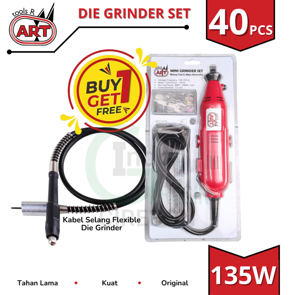 Jual Mini Grinder Set 40pcs 135 Watt GRATIS! Kabel Selang Flexibel Die ...