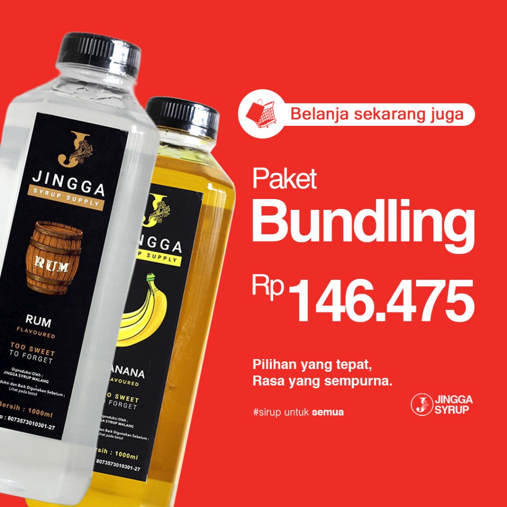 Jual JINGGA Paket Bundling Syrup - Sirup Banana dan Rum 2L | Shopee ...