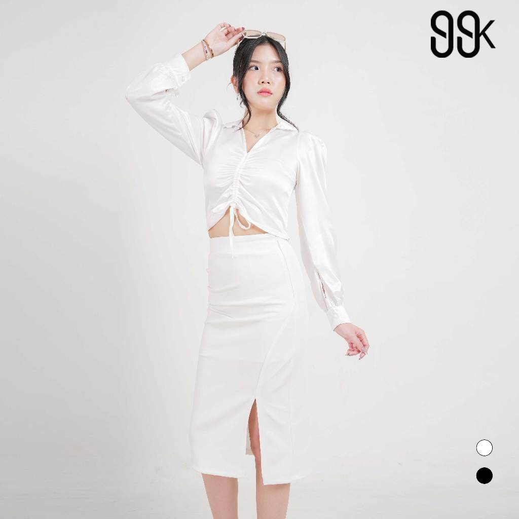 Jual 99kOUTLET Rok Midi High Waist With Side Split 1719 (S/M/L/XL ...