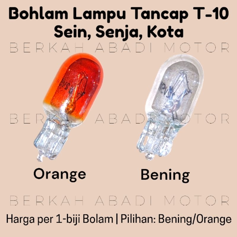 Jual Bohlam Lampu Tancap T10 Senja Kota Sein Bening Orange | Bolam ...