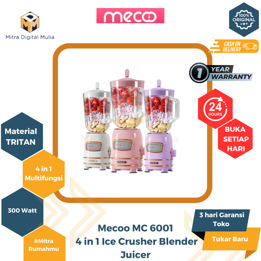 Jual Mecoo MC 6001 Mecoo Most Aesthetic 4 in 1 Ice Crusher Blender ...