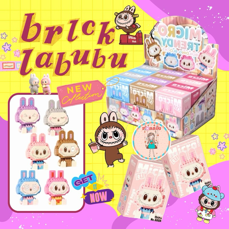 Jual Block Brick Labubu DIY Mainan Blok Susun Nano Blocks Kartun Balok ...