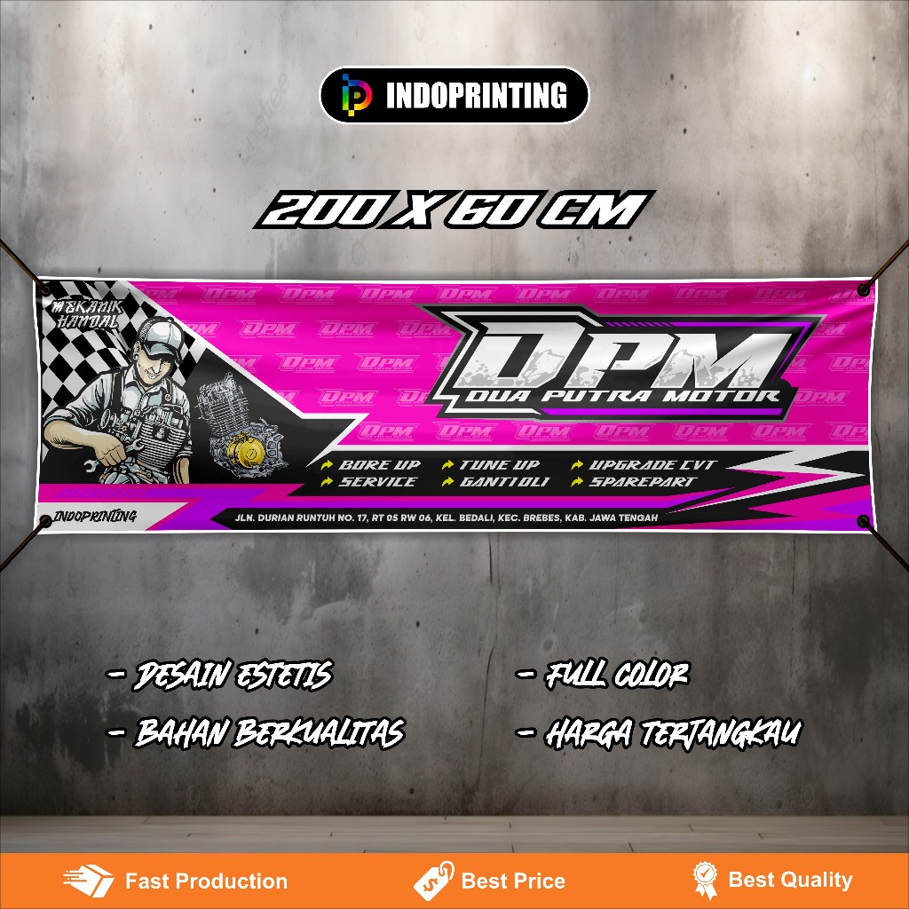 Jual SPANDUK BENGKEL / BANNER BENGKEL 200 X 60cm (COD) | Shopee Indonesia