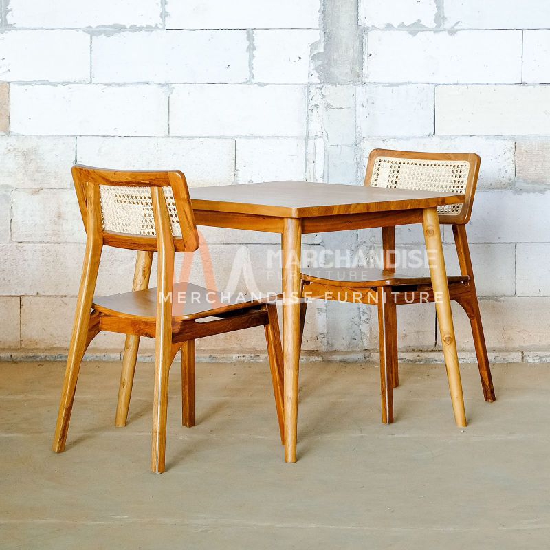 Jual Set Meja Makan Type Kursi Sakura Rotan Kayu Jati Asli - Meja Makan Minimalis Cafe Resto ...