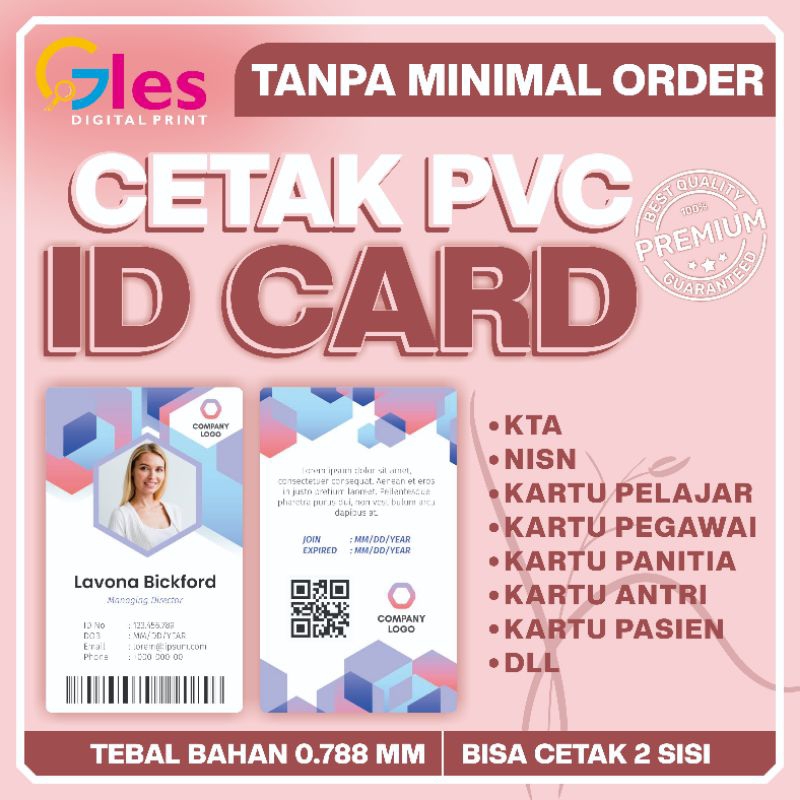 Jual ID CARD Laser anti luntur full color Tebal 0.78 mm bahan pvc ...