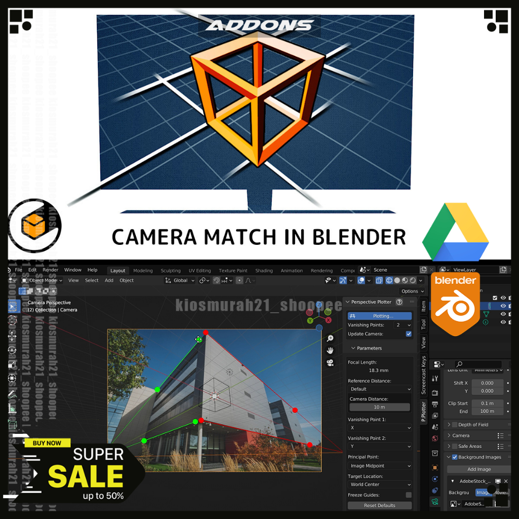 Jual Perspective Plotter 3D Blender addons Plugin Terbaru Blender 3D ...