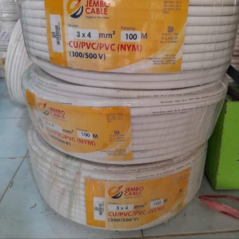 Jual kabel NYM 3x4 jembo kabel power 3×4 JEMBO 100 meter | Shopee Indonesia