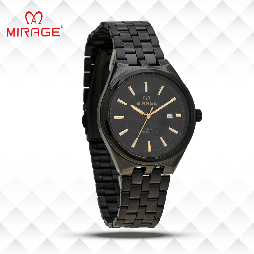 Jual Mirage Jam Tangan Pria Analog 8827 M Full Black Original Stainless ...