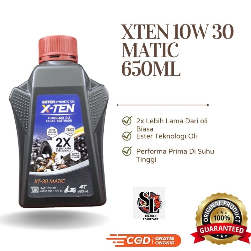 Jual OLI X-ten 10W30 650ML JASO MB API SL Ester Teknologi Cocok untuk ...