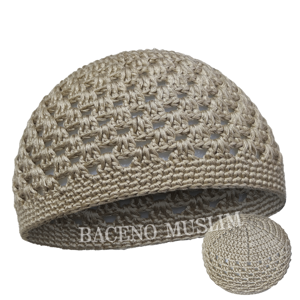 Jual Baceno Haremis Kopiah Rajut Sholat Pria Dewasa Benang Katun Model ...