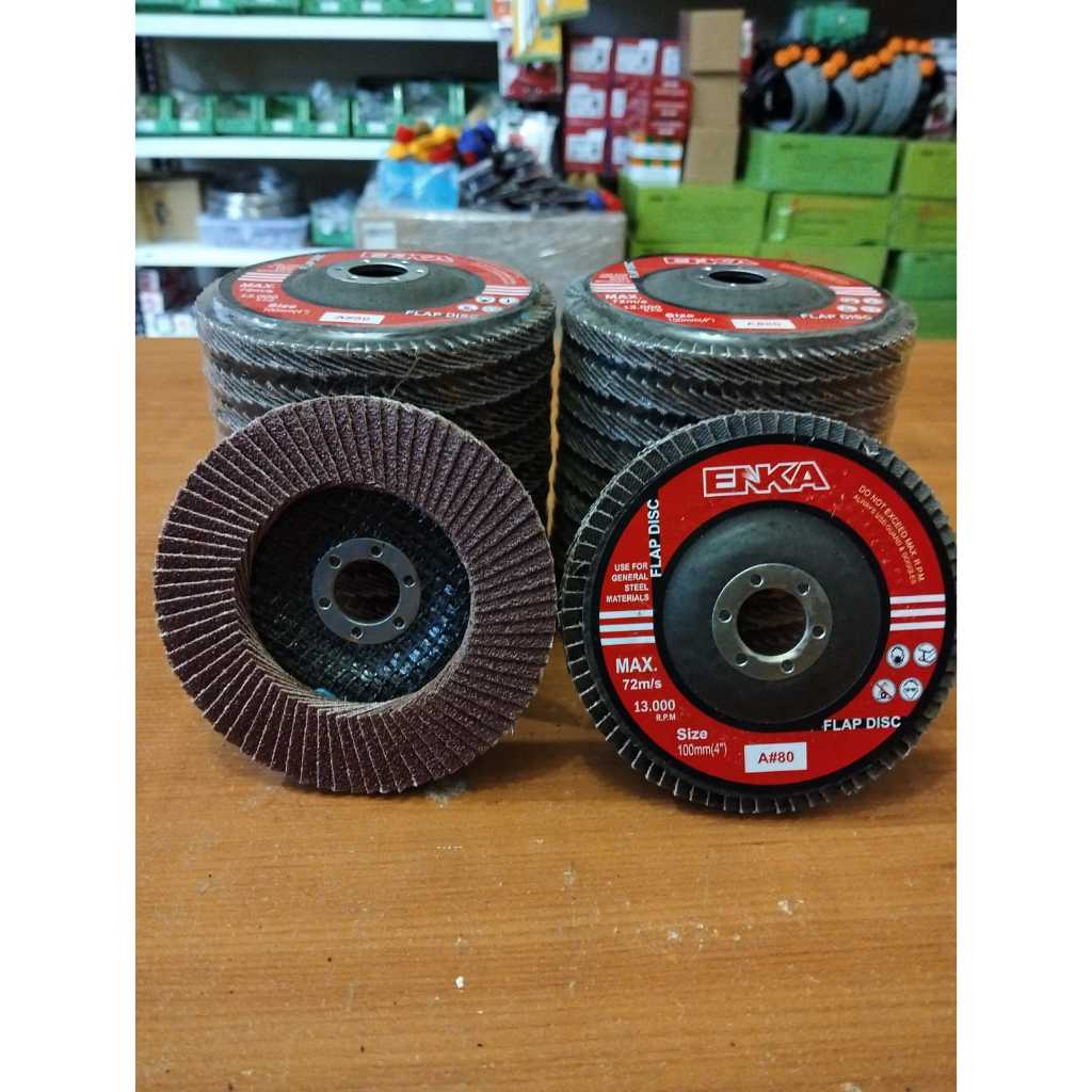 Jual MATA GERINDA AMPLAS/AMPLAS SUSUN FLAP DISC ENKA A#80 4 inch ...