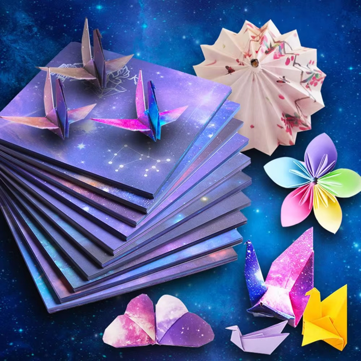 Jual BYL Paper Origami DIY Origami Paper Double Side Coloring Fold ...