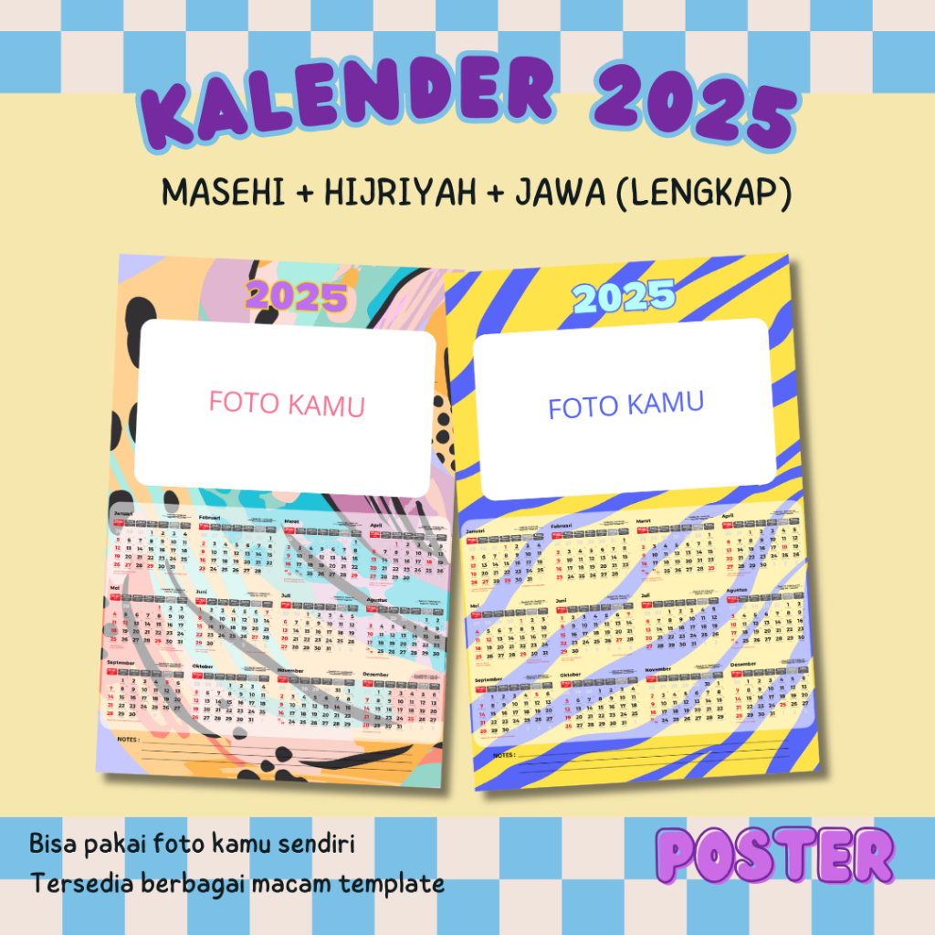 Jual [A4 12 Bulanan] Kalender Dinding Masehi - Hijriyah - Jawa Lengkap 2025 Kalender 12 Bulanan ...