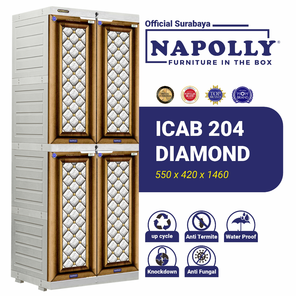 Jual Napolly (Official Surabaya) - Lemari Pakaian 2 Pintu 4 Susun Rak ...